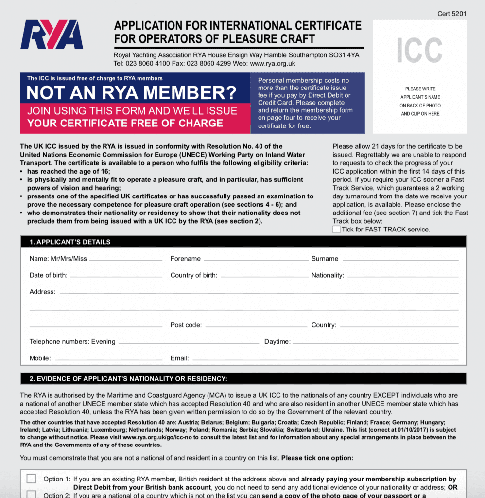 Brexit ICC Certificate Sailing - Yacht Sail Training